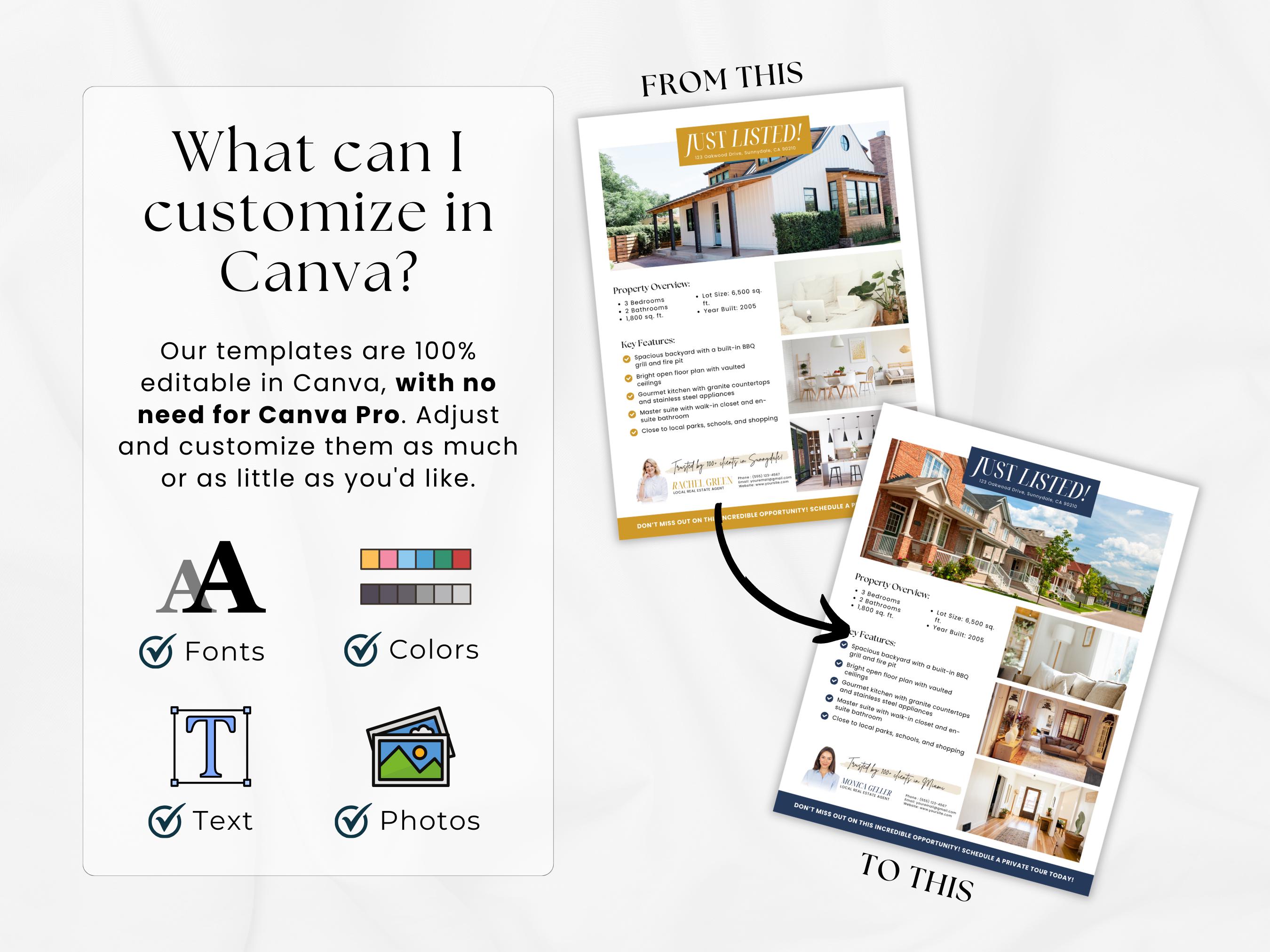 New Listing Real Estate Flyer Template, Just Listed and Price Reduced ...