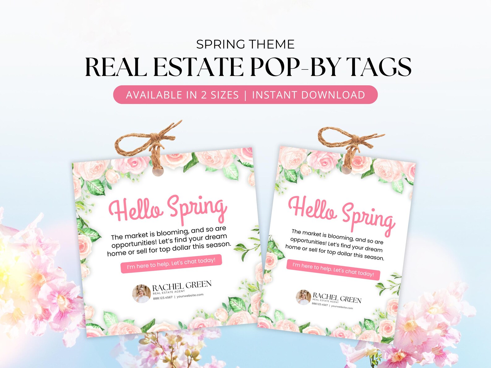 Pop by Spring Tag for Realtors, Real Estate Spring Pop Bys Marketing ...