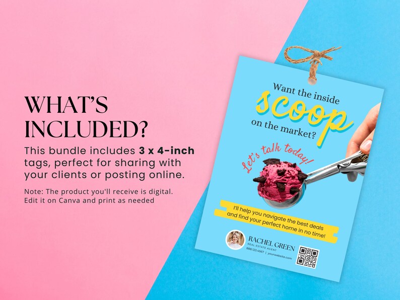 Editable Summer Pop by Tag and Gift Tag for Real Estate Agents ...