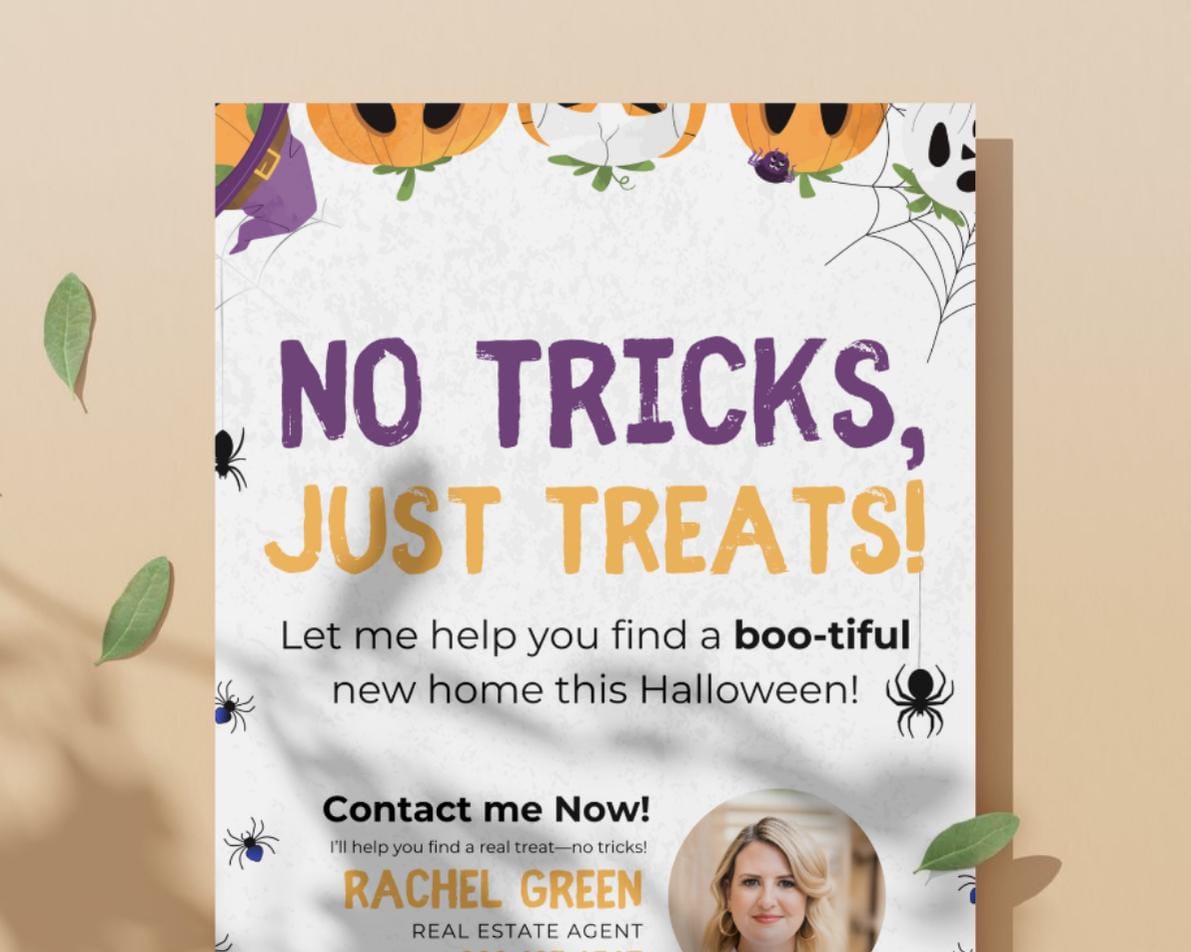 Halloween Real Estate Agent Marketing Template Flyer, Realtor Handouts ...