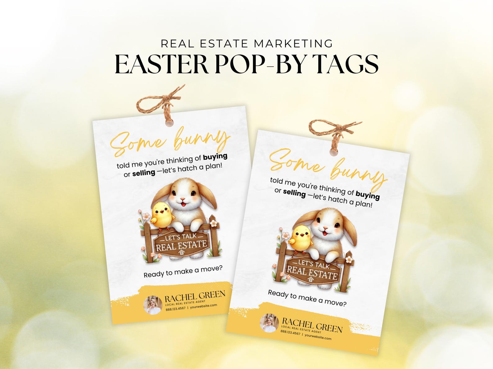 Easter Realtor Pop by Tags, Real Estate Spring Pop Bys, April Pop by ...