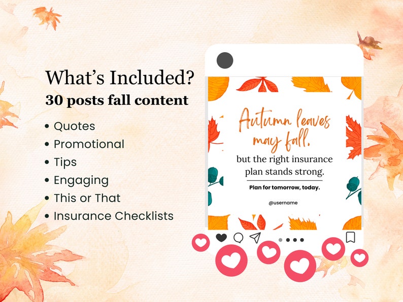 30 Fall Theme for Life Insurance Agent Social Media Templates for Life ...