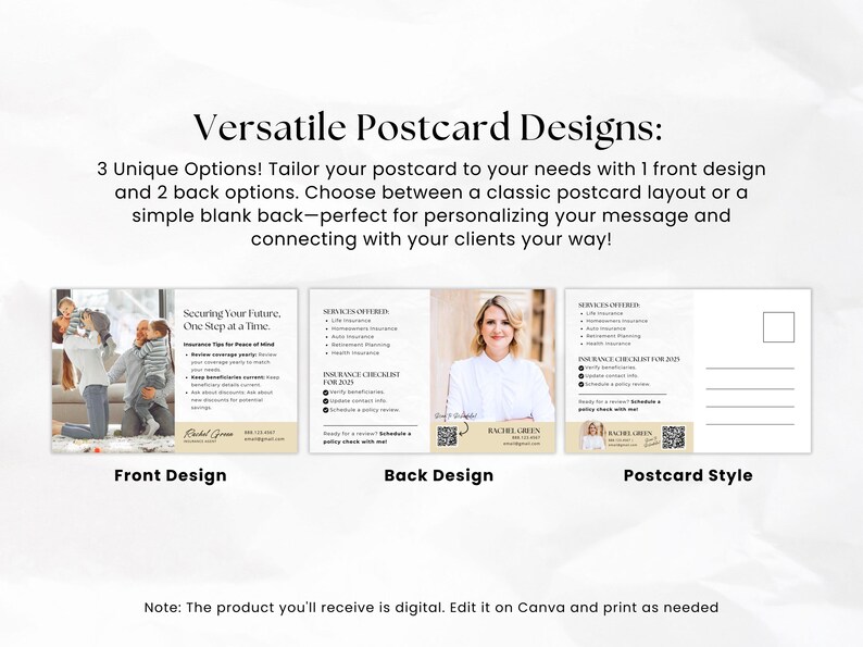 Life Insurance Agent Marketing Postcard Templates, Insurance Broker ...