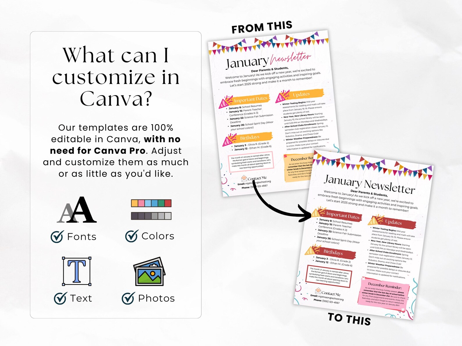 Full Year School Newsletter Templates, Meet the Teacher Newsletter ...