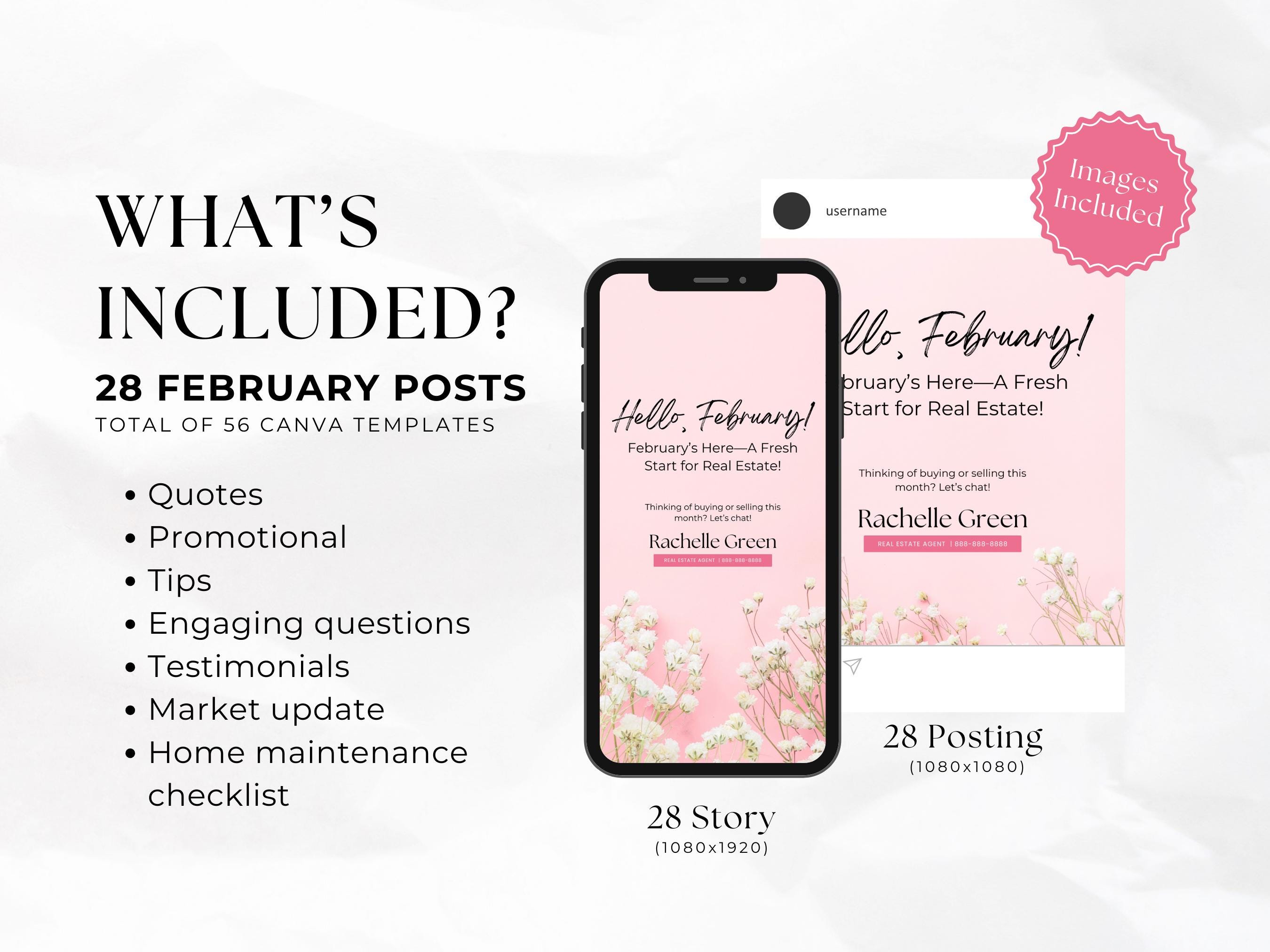 February Real Estate Templates, Valentines Day Real Estate Posts, Real ...