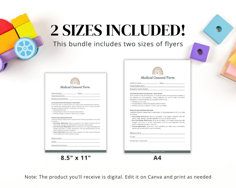 Daycare Medical Consent Form, Home Daycare Form, Pre School Medical ...