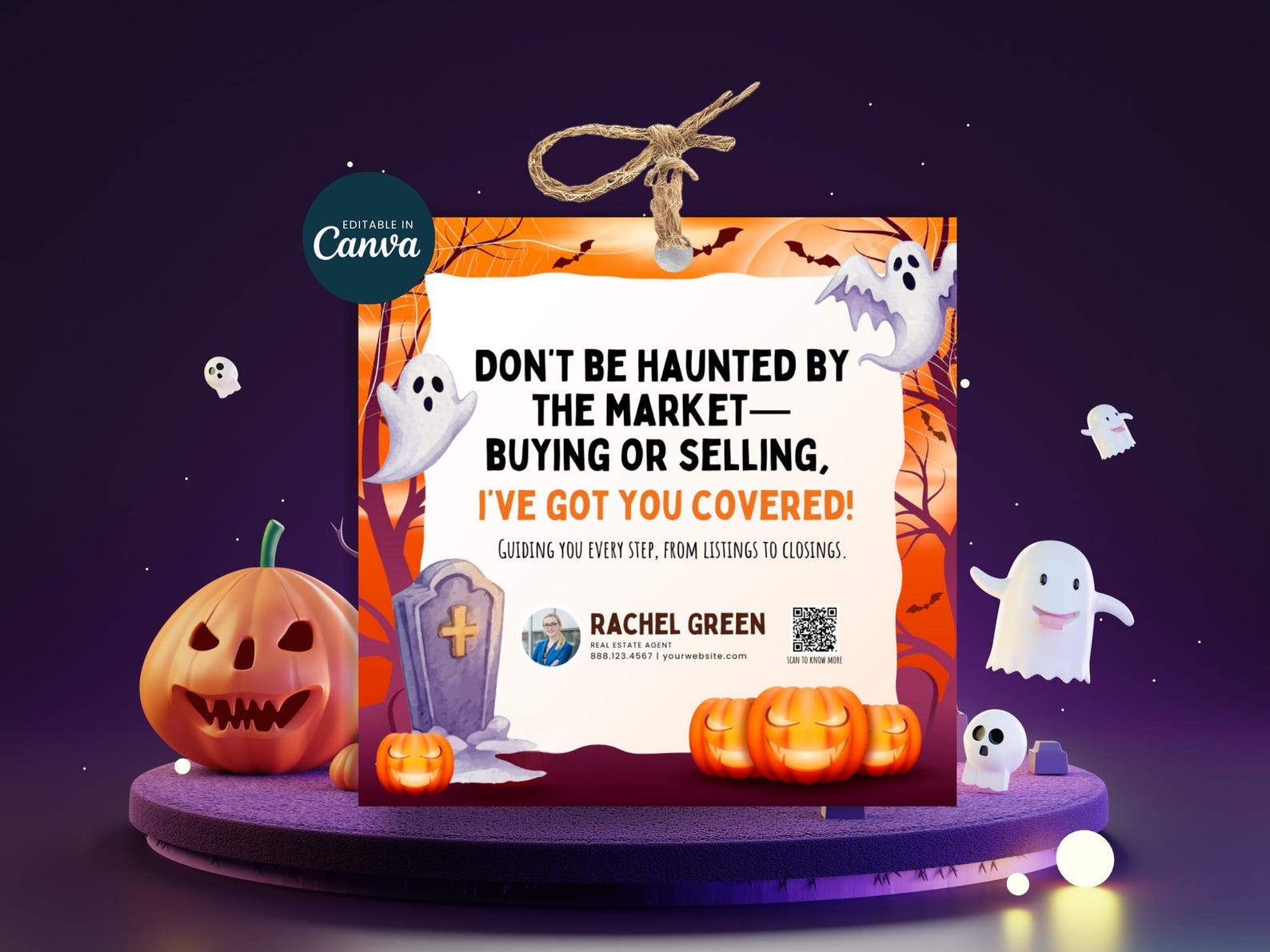 Halloween Realtor Pop by Tags, Printable Real Estate Halloween Gift ...