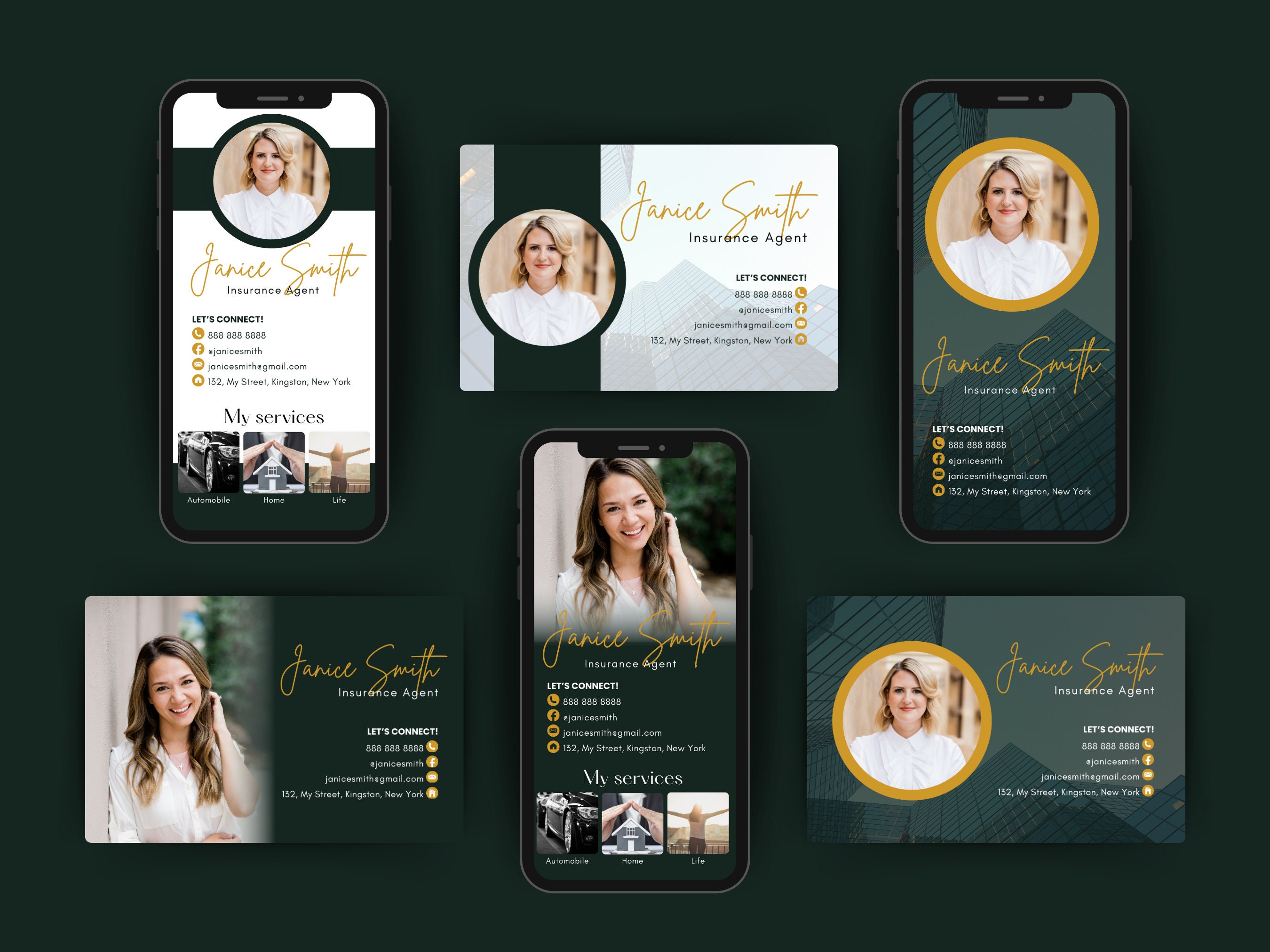 Insurance Agent Card Insurance Digital Business Card, Life Insurance ...