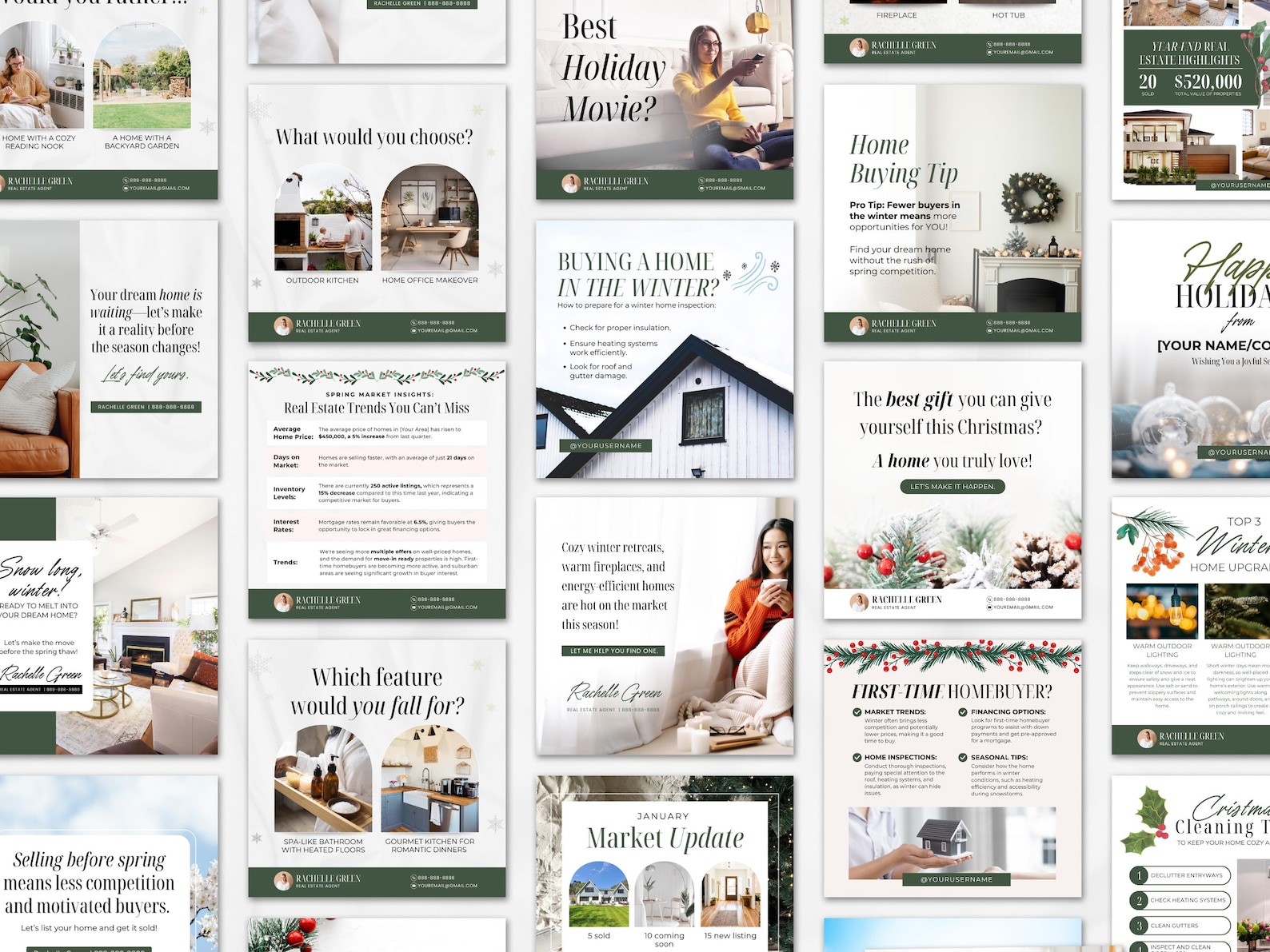 December Real Estate Content Posts for Winter Real Estate Agent ...