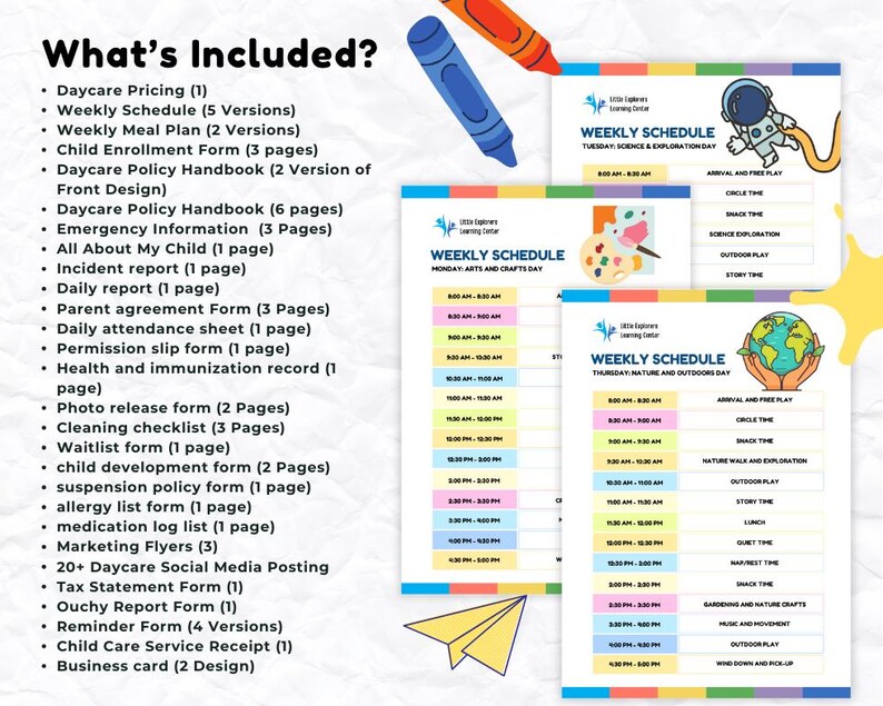 Editable Home Daycare Starter Kit Forms Childcare Contract and ...