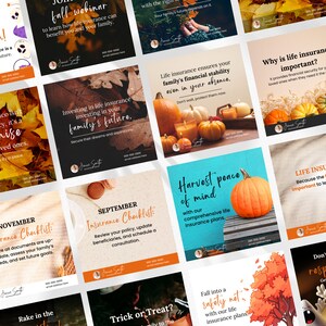 30 Fall Theme for Life Insurance Agent Social Media Templates for Life ...