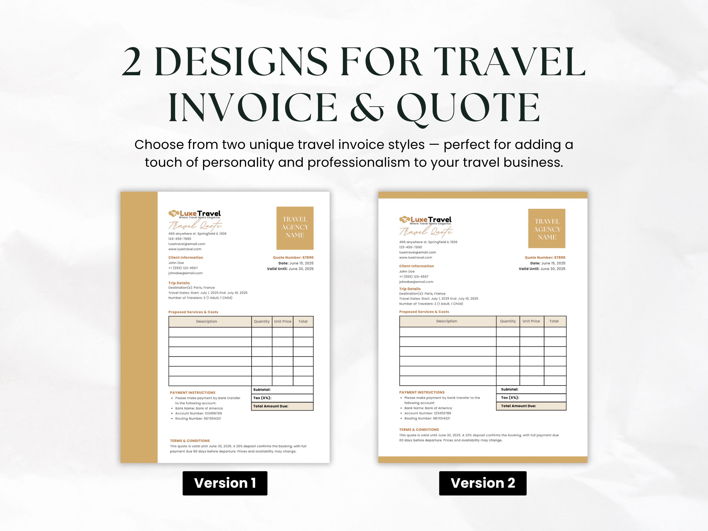 Editable Travel Agent Forms Template Bundle, Inquiry, Quote, Proposal ...