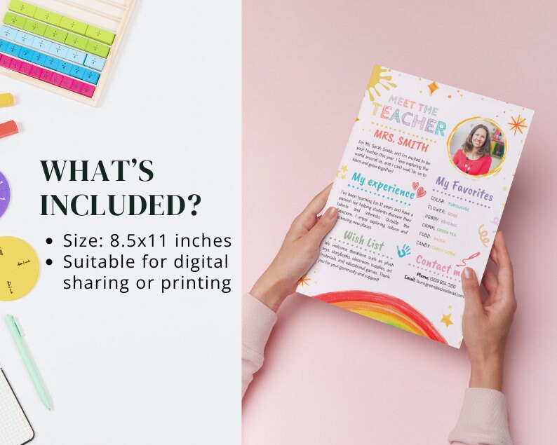 Meet the Preschool Teacher Canva Template Back to School Flyer, Welcome ...