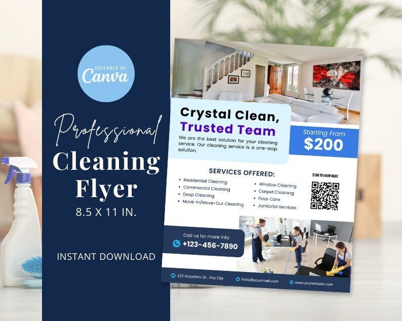 Professional Cleaning Business Flyer Reliable and Affordable Service ...