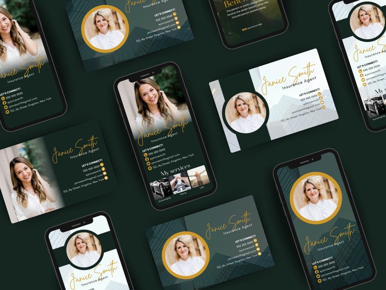 Insurance Agent Card Insurance Digital Business Card, Life Insurance ...