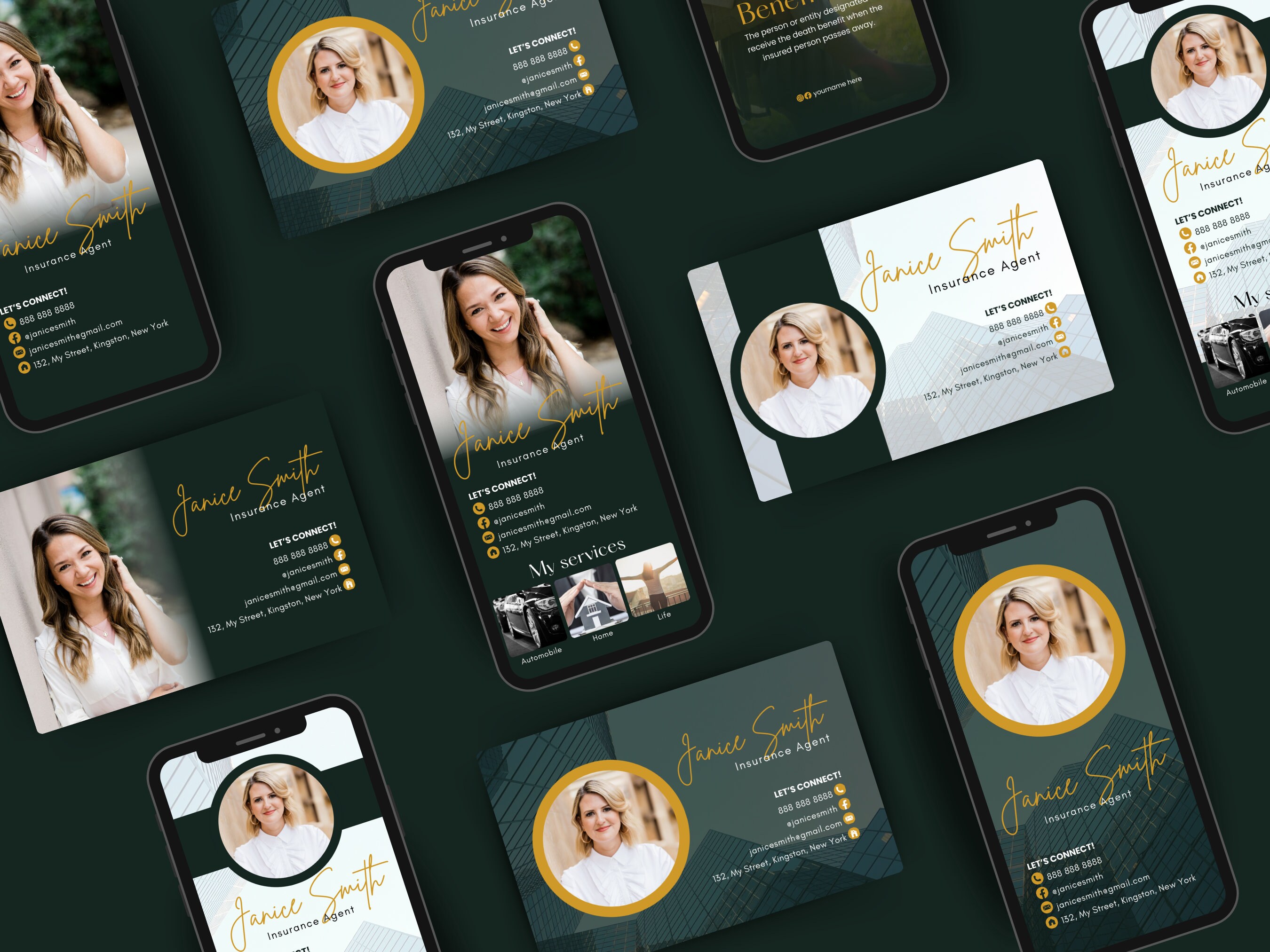 Insurance Agent Card Insurance Digital Business Card, Life Insurance ...