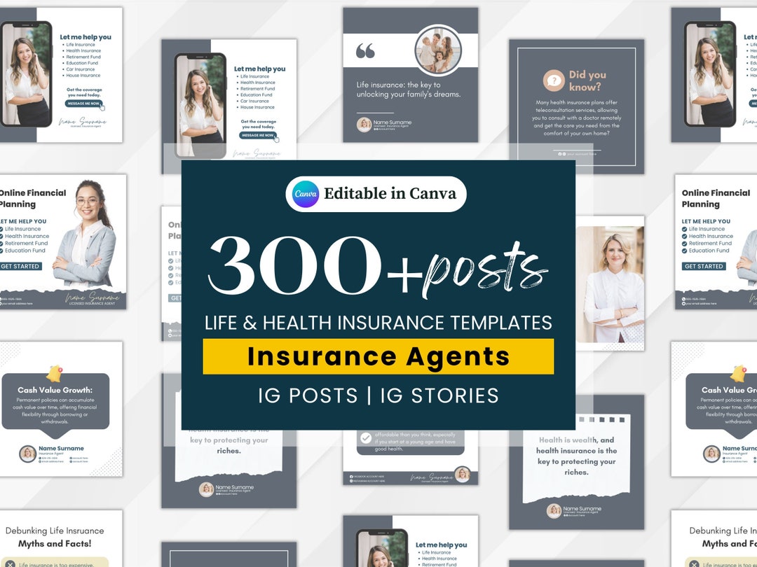 Insurance Agent Marketing, Life Insurance Agent Social Media Templates ...