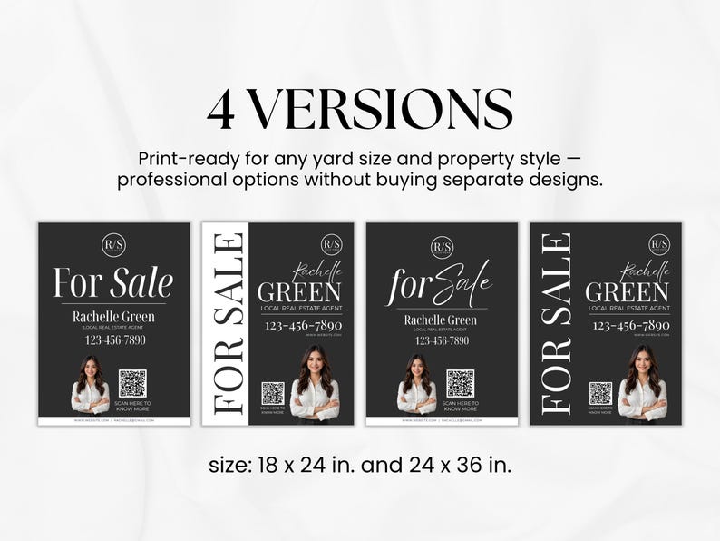 Real Estate Yard Sign Template, Modern for Sale Sign, Editable Canva ...