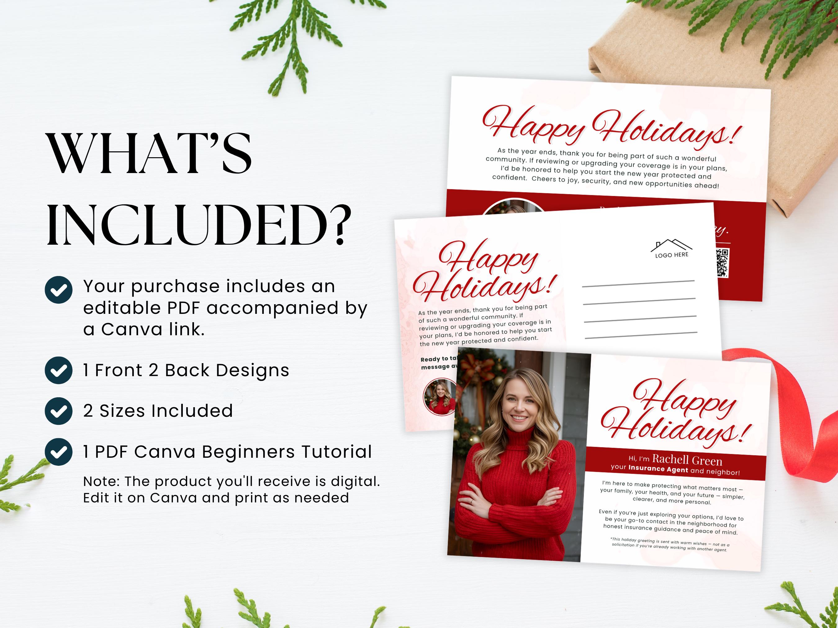 Insurance Agent Postcard, Life Insurance Winter Mailer Template ...