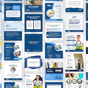 Canva Template for Cleaning Business Social Media Marketing Small ...