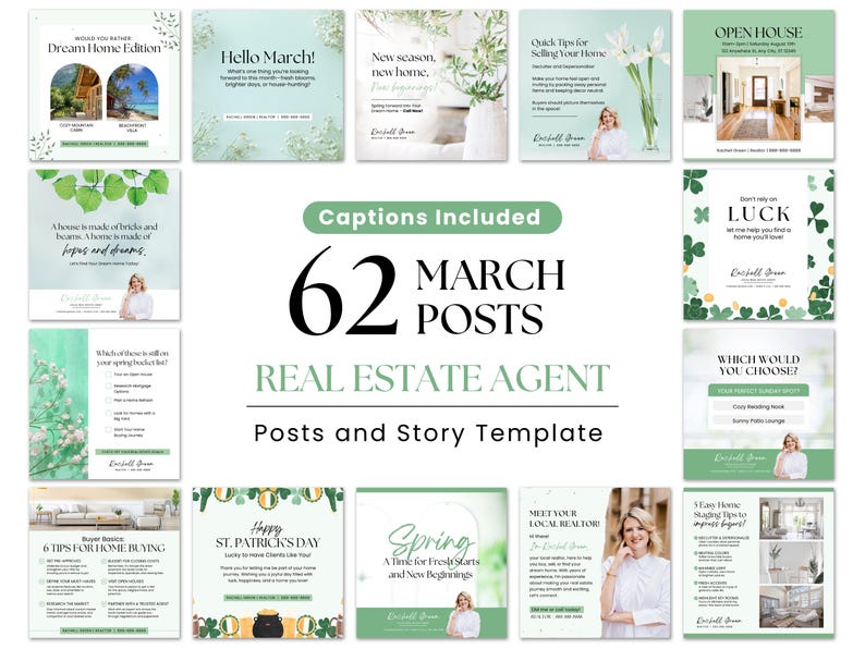 March Real Estate Social Media Post Template, March Realtor Post Social ...