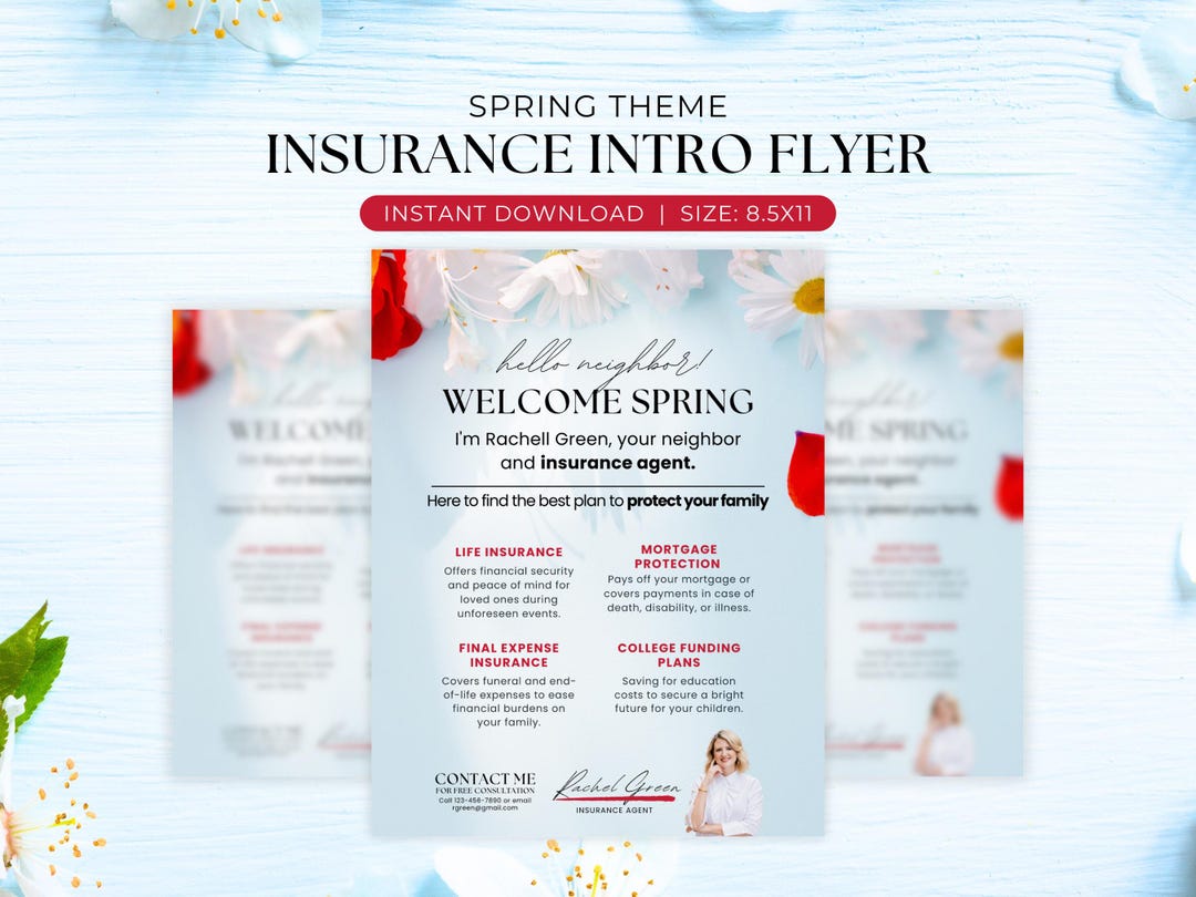 Spring Life Insurance Flyer Templates, Life Insurance Agent ...