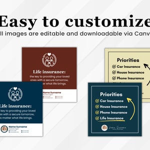 Canva Template for Insurance Agent Social Media Marketing Life ...