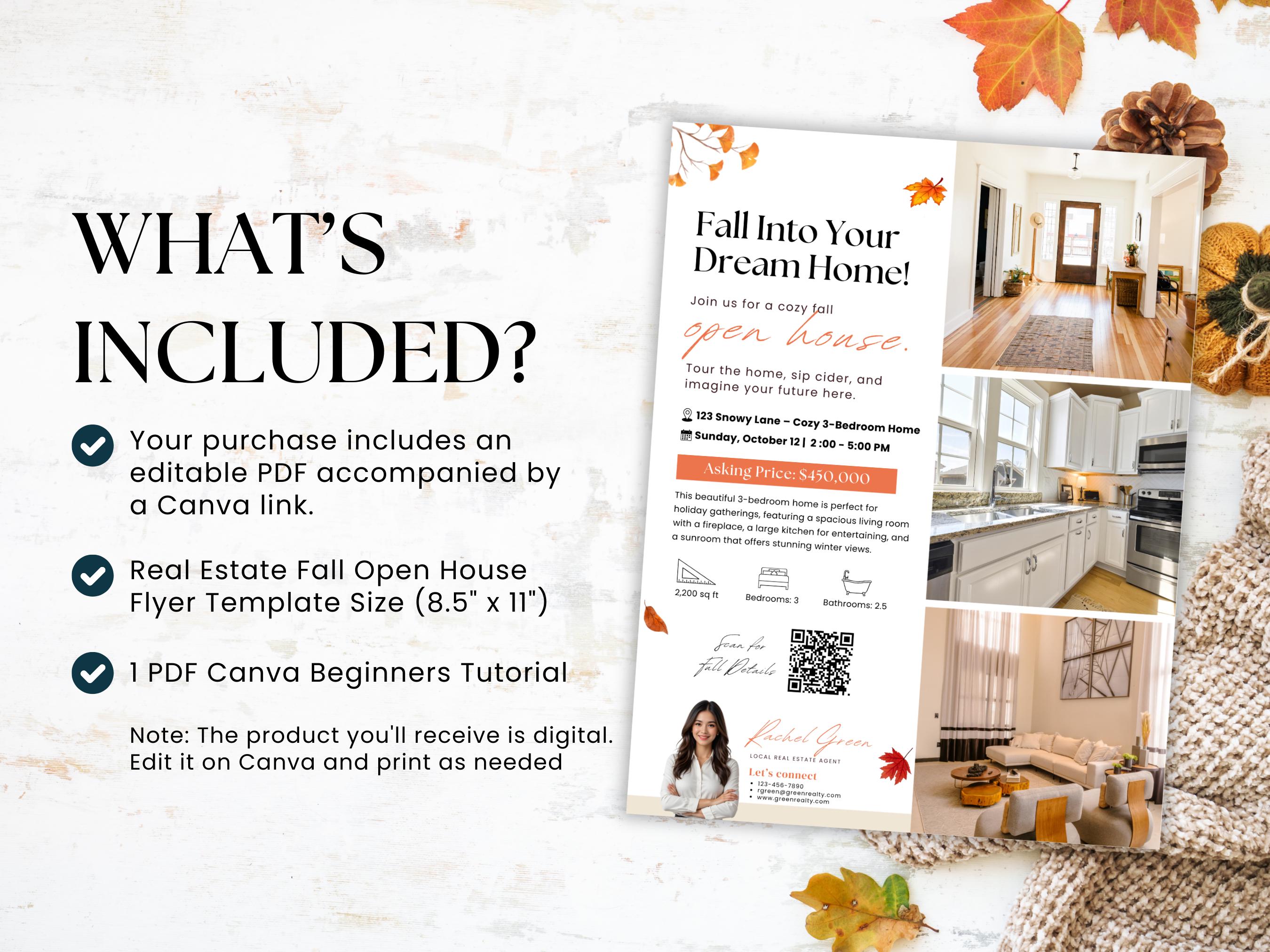 Fall Open House Neighbor Flyer, Hello Neighbor Letter, Fall Real Estate ...