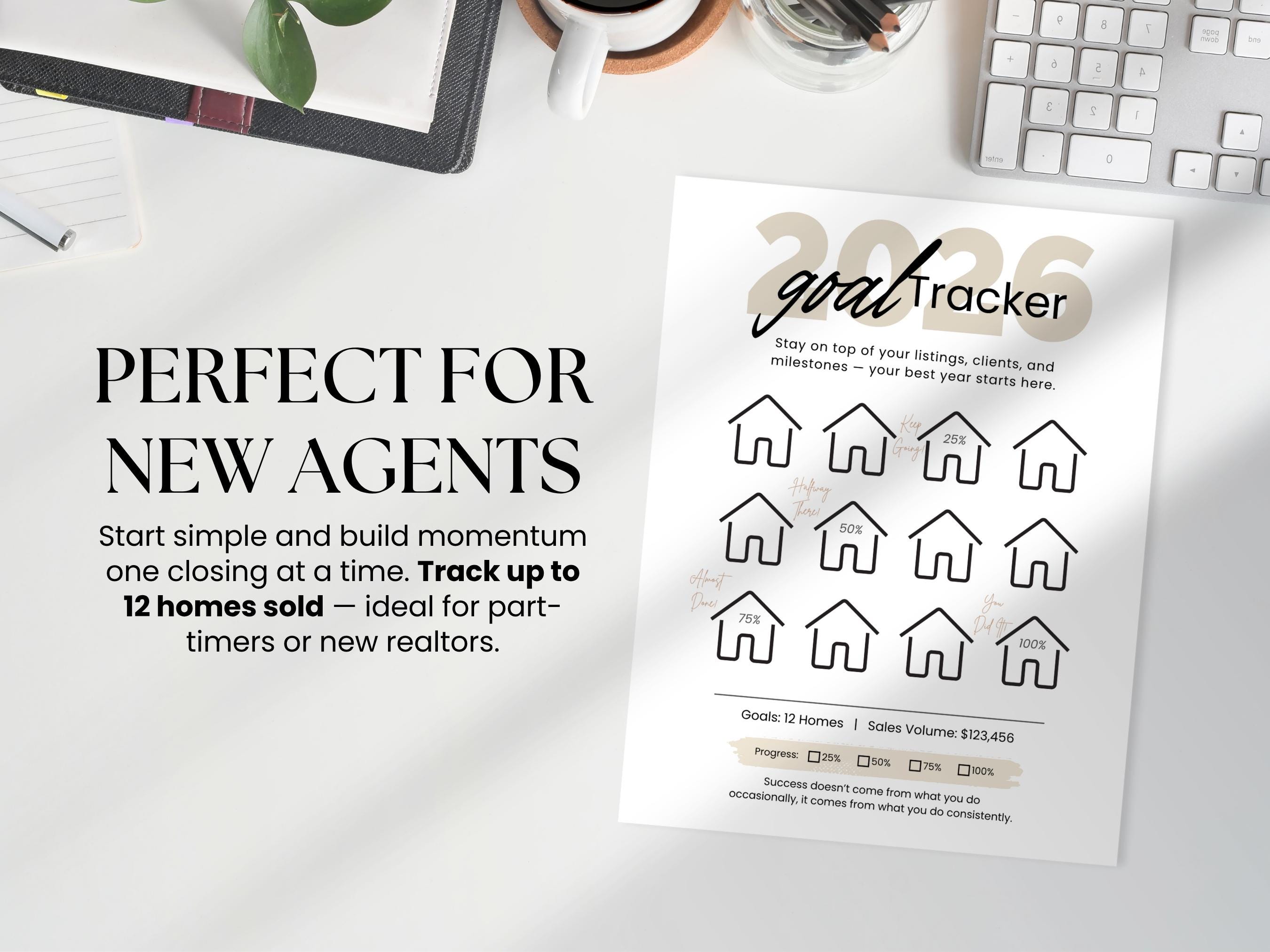 Real Estate Goal Tracker, Printable Realtor Planner, 2026 Real Estate ...