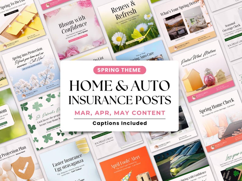 30 Spring Home Auto Insurance Agent Social Media Posts Marketing, Home ...