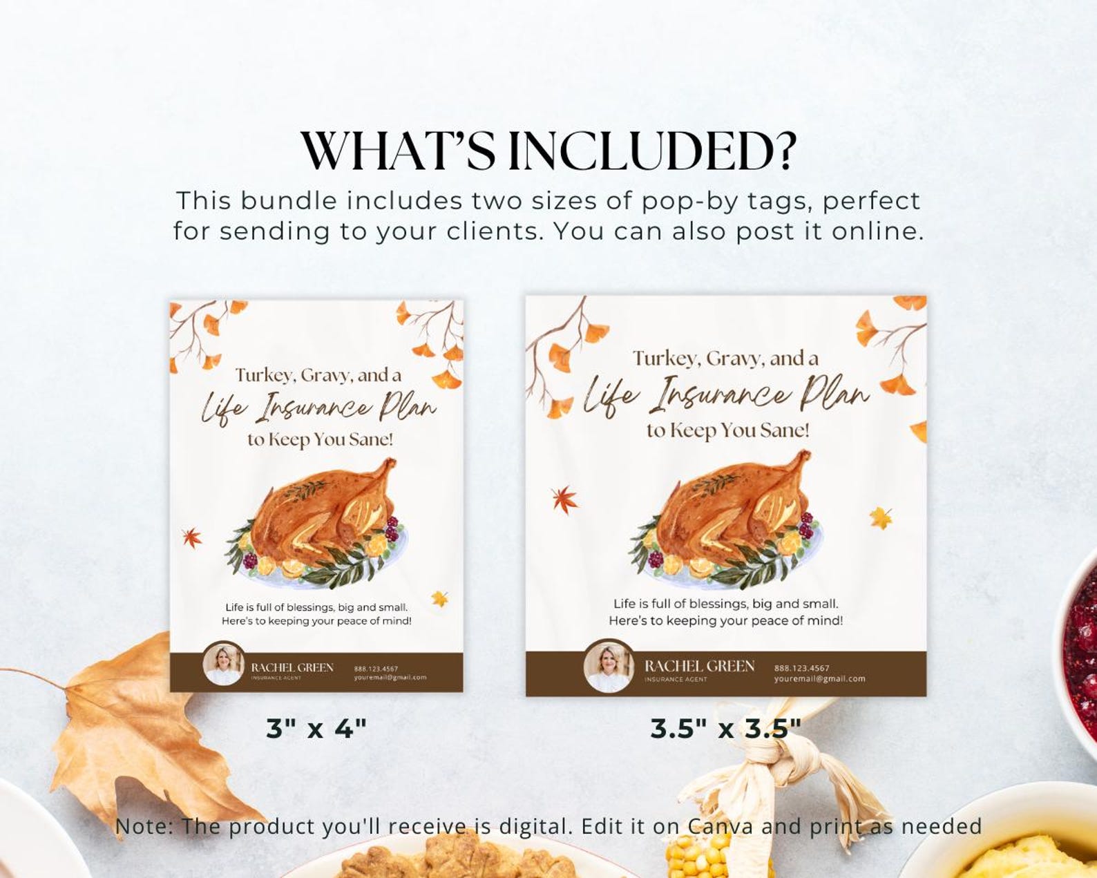 Thanksgiving Insurance Marketing Gift Tag Your Neighborhood Life ...