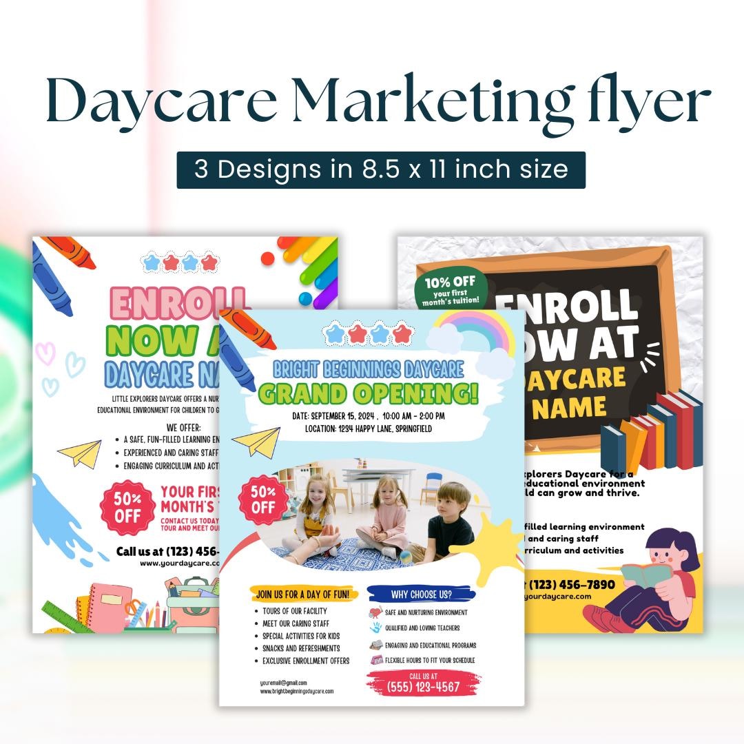 Day Care Flyer Template Play Center, Babysitting Marketing Business ...