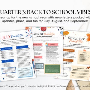 Full Year School Newsletter Templates, Meet the Teacher Newsletter ...