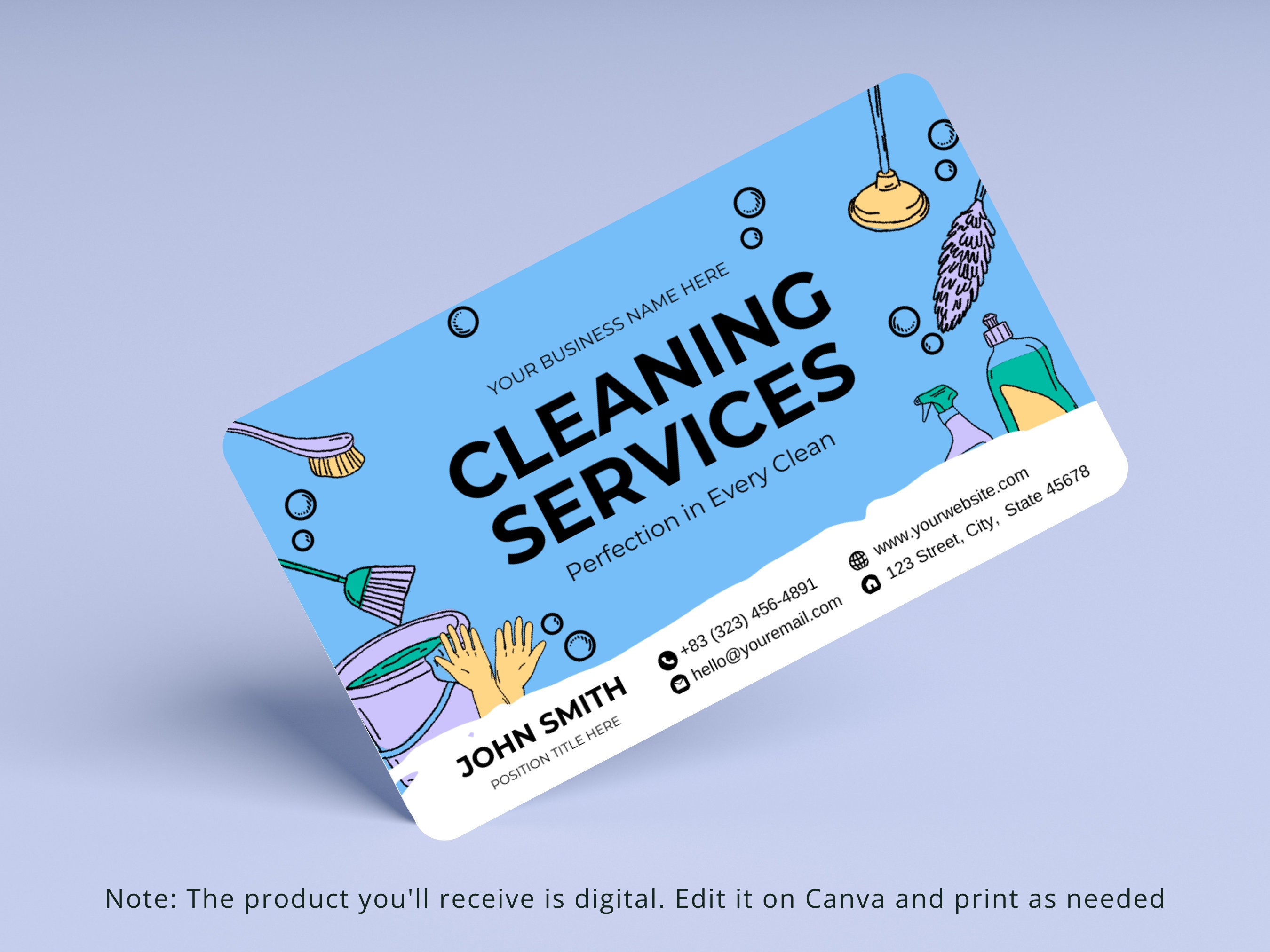 Professional Commercial Cleaning Business Card Template, Modern ...