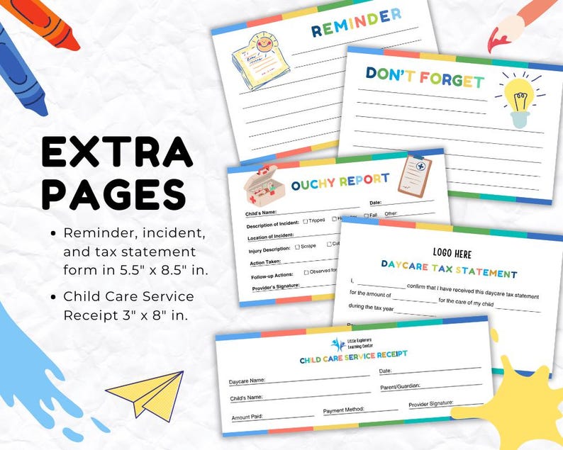 Editable Home Daycare Starter Kit Forms Childcare Contract and ...