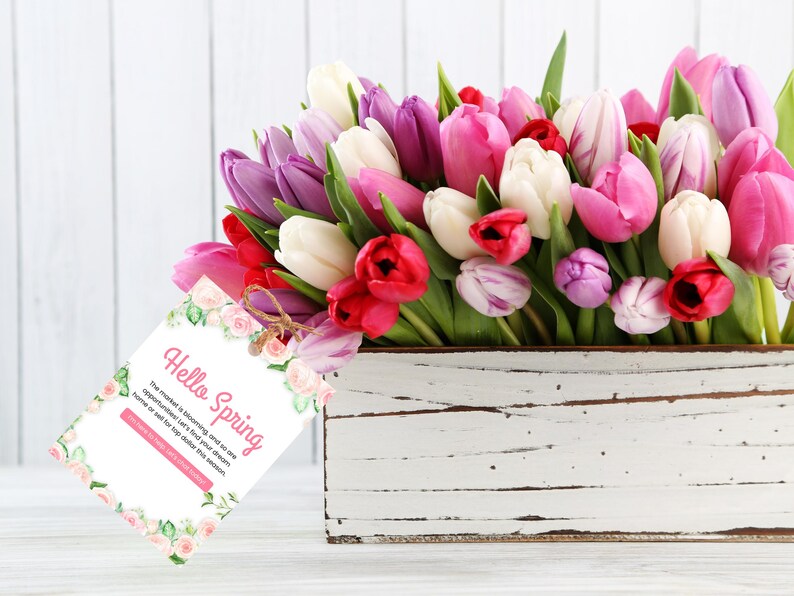 Pop by Spring Tag for Realtors, Real Estate Spring Pop Bys Marketing ...