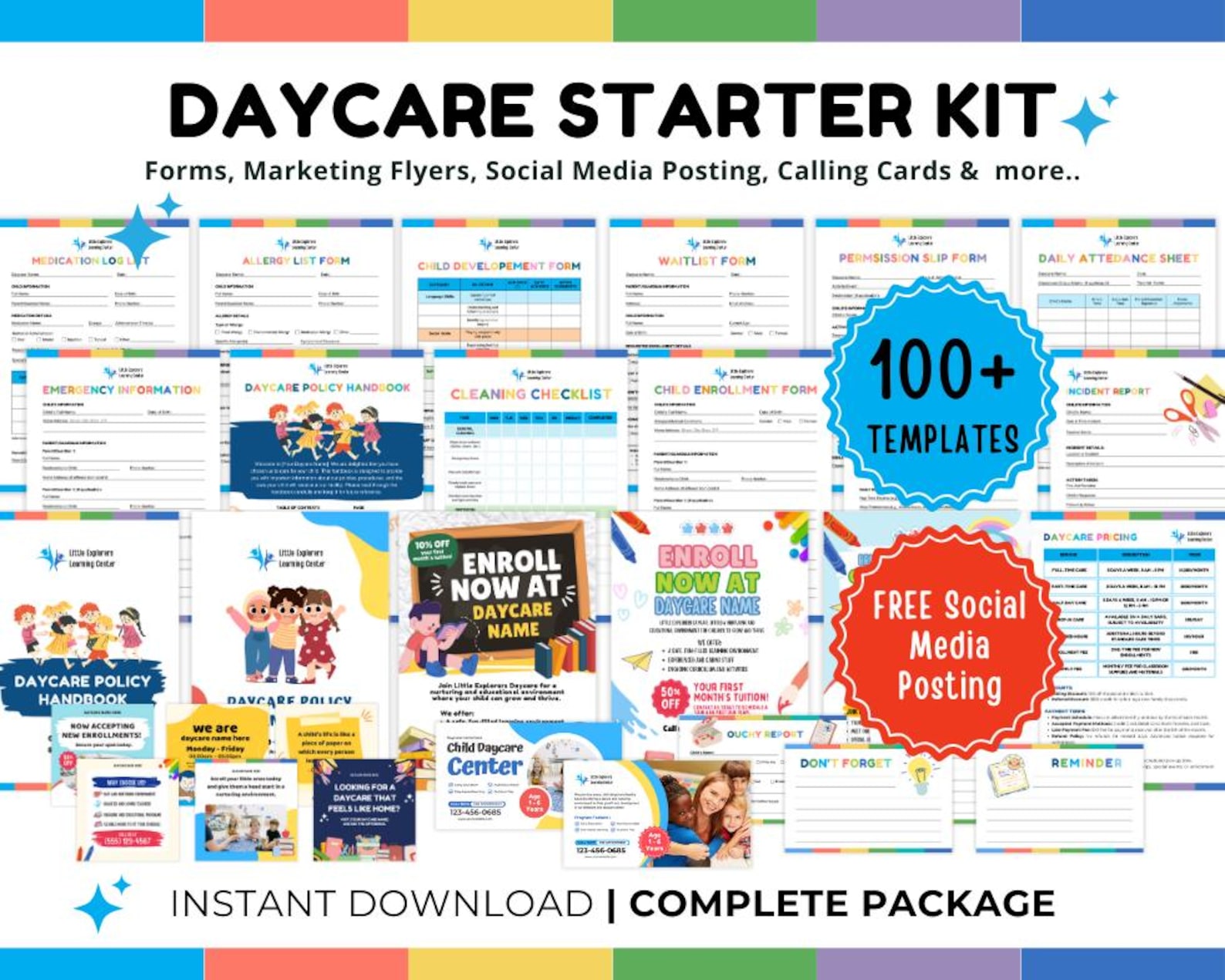 Editable Home Daycare Starter Kit Forms Childcare Contract and ...