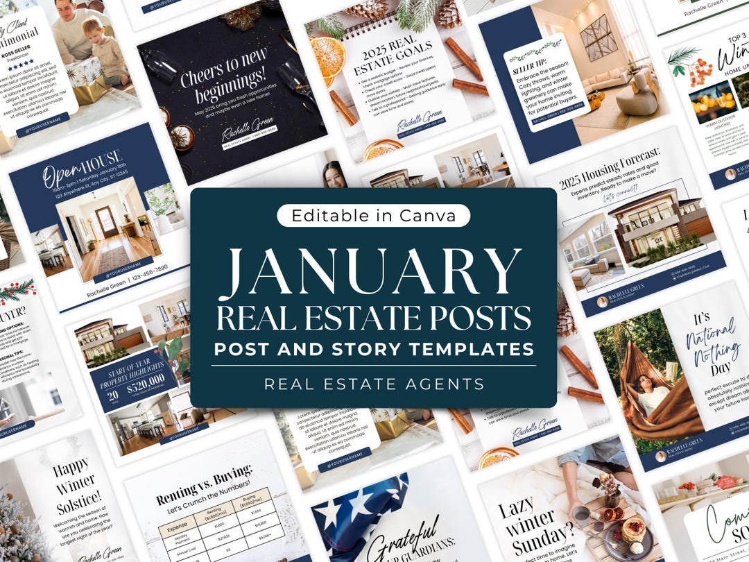 January Real Estate Post, Holiday Post Real Estate Marketing Template ...