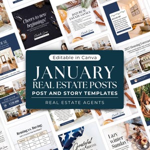 January Real Estate Post, Holiday Post Real Estate Marketing Template ...