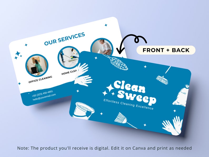 Commercial and Residential Cleaning Business Card Template, Modern ...