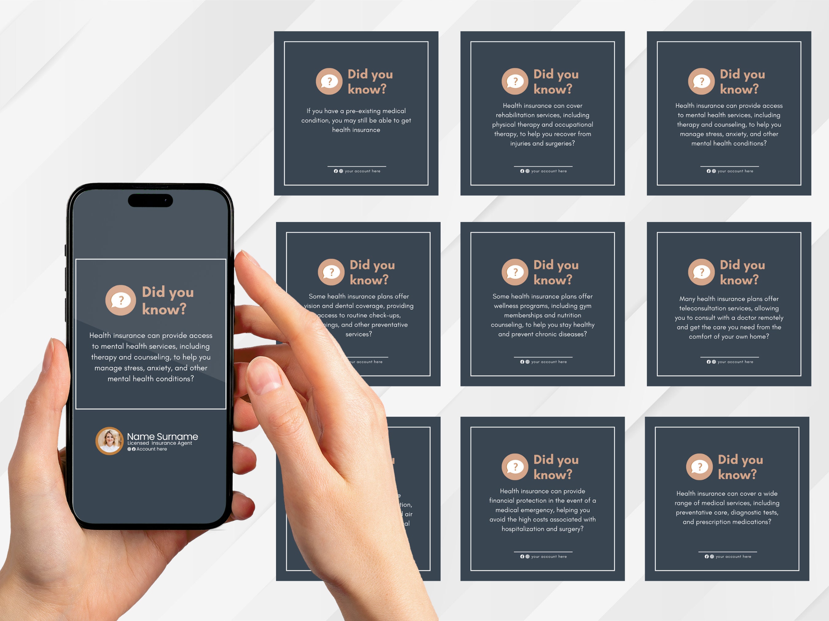 Canva Template for Insurance Agent Social Media Marketing Life ...
