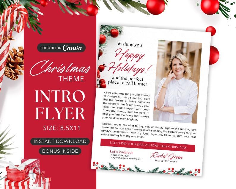 Winter Newsletter Real Estate Marketing Templates, Holiday Realtor ...
