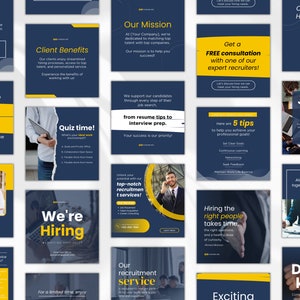 Recruitment Service Canva Instagram Post Template Recruitment Agency ...