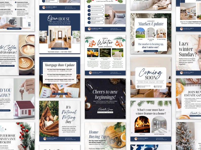 January Real Estate Post, Holiday Post Real Estate Marketing Template ...