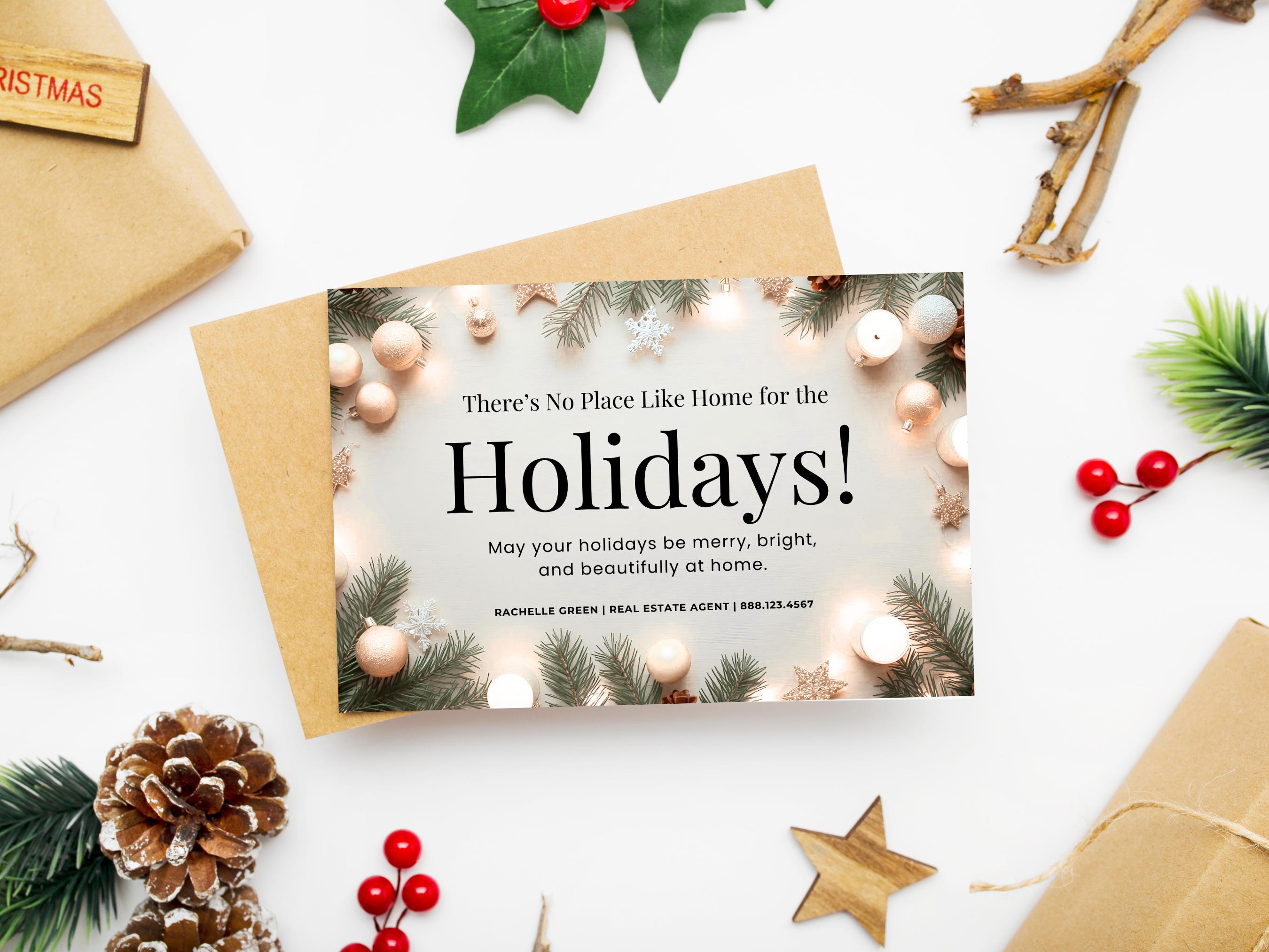 Realtor Christmas Postcards Templates for Realtors, Winter Mailers ...