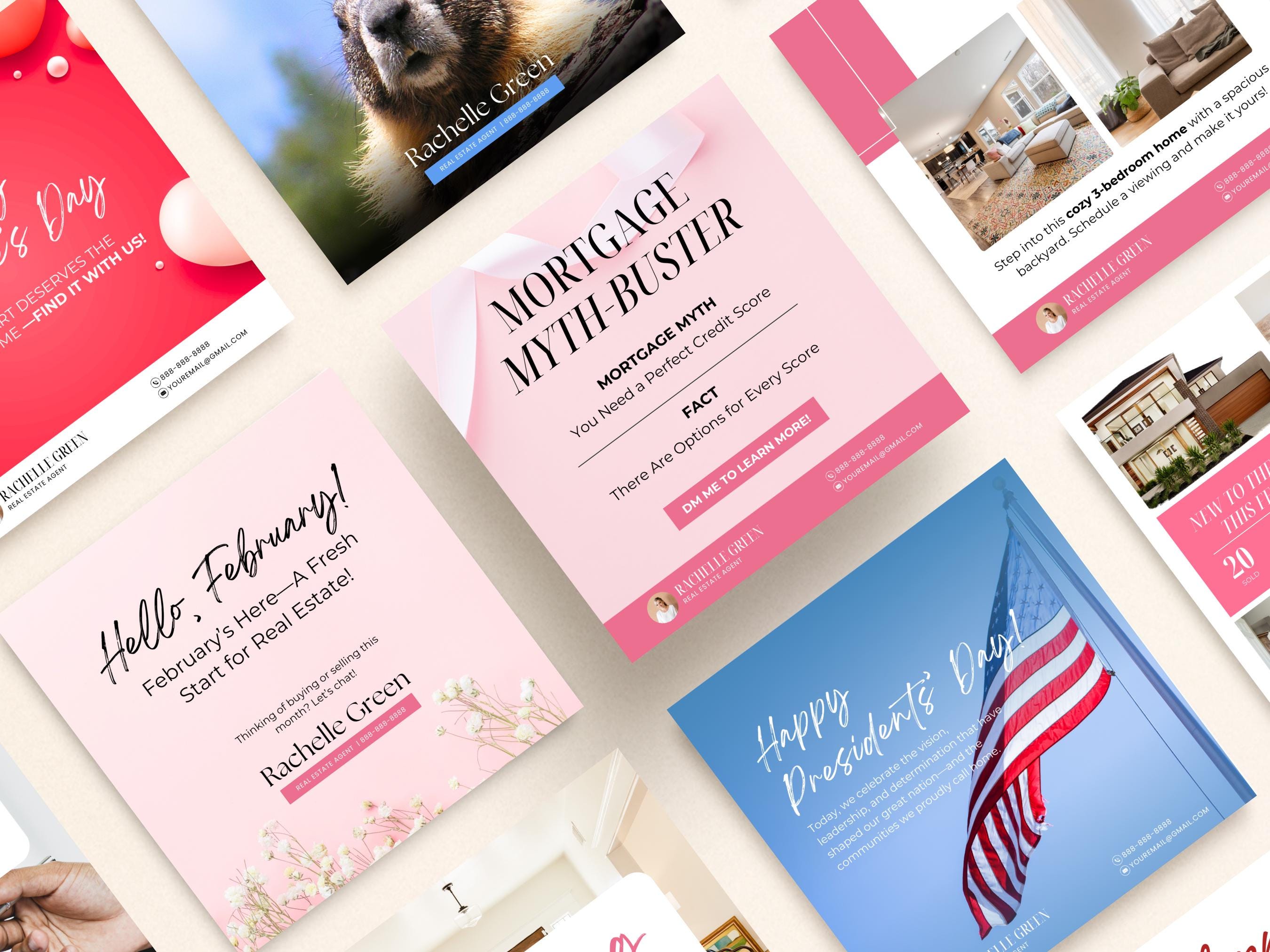 February Real Estate Templates, Valentines Day Real Estate Posts, Real ...