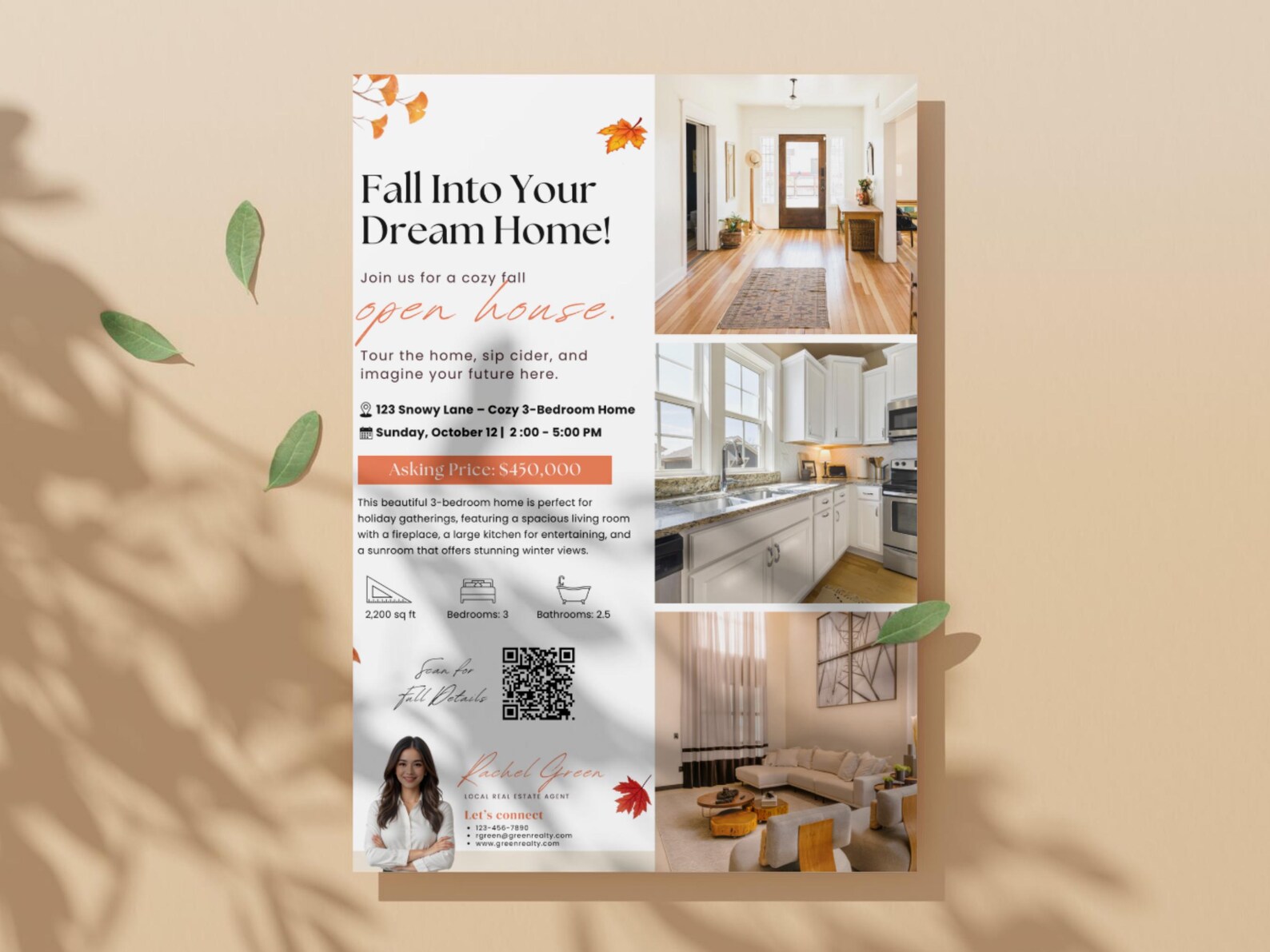 Fall Open House Neighbor Flyer, Hello Neighbor Letter, Fall Real Estate ...