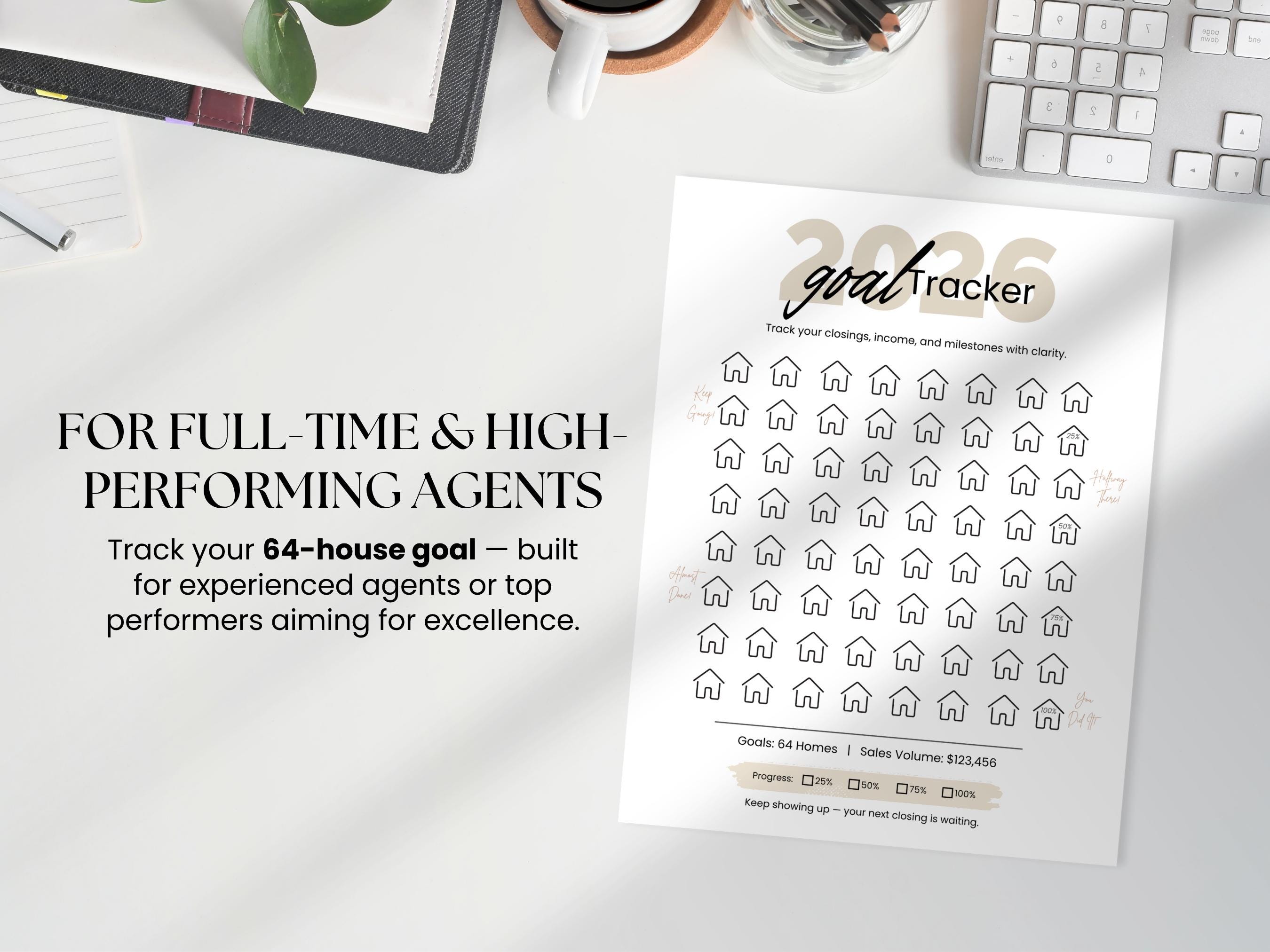 Real Estate Goal Tracker, Printable Realtor Planner, 2026 Real Estate ...
