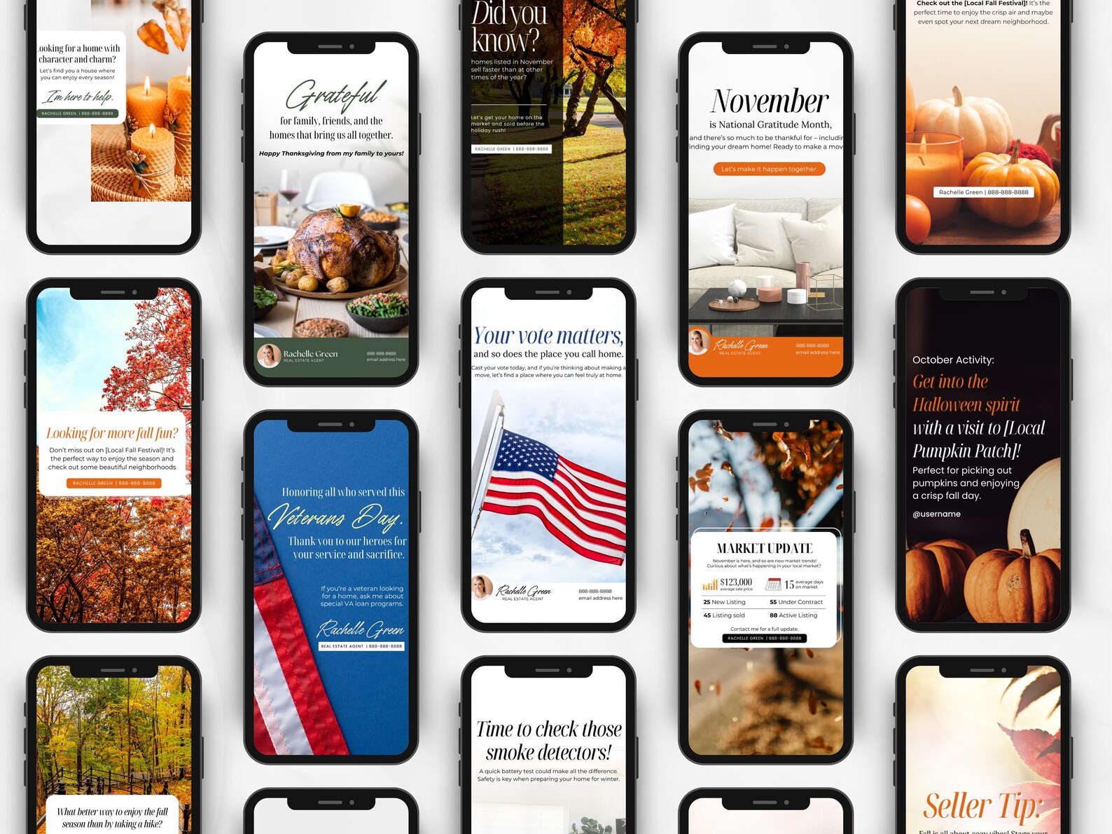 November Real Estate Posts Marketing, Thanksgiving Real Estate November ...