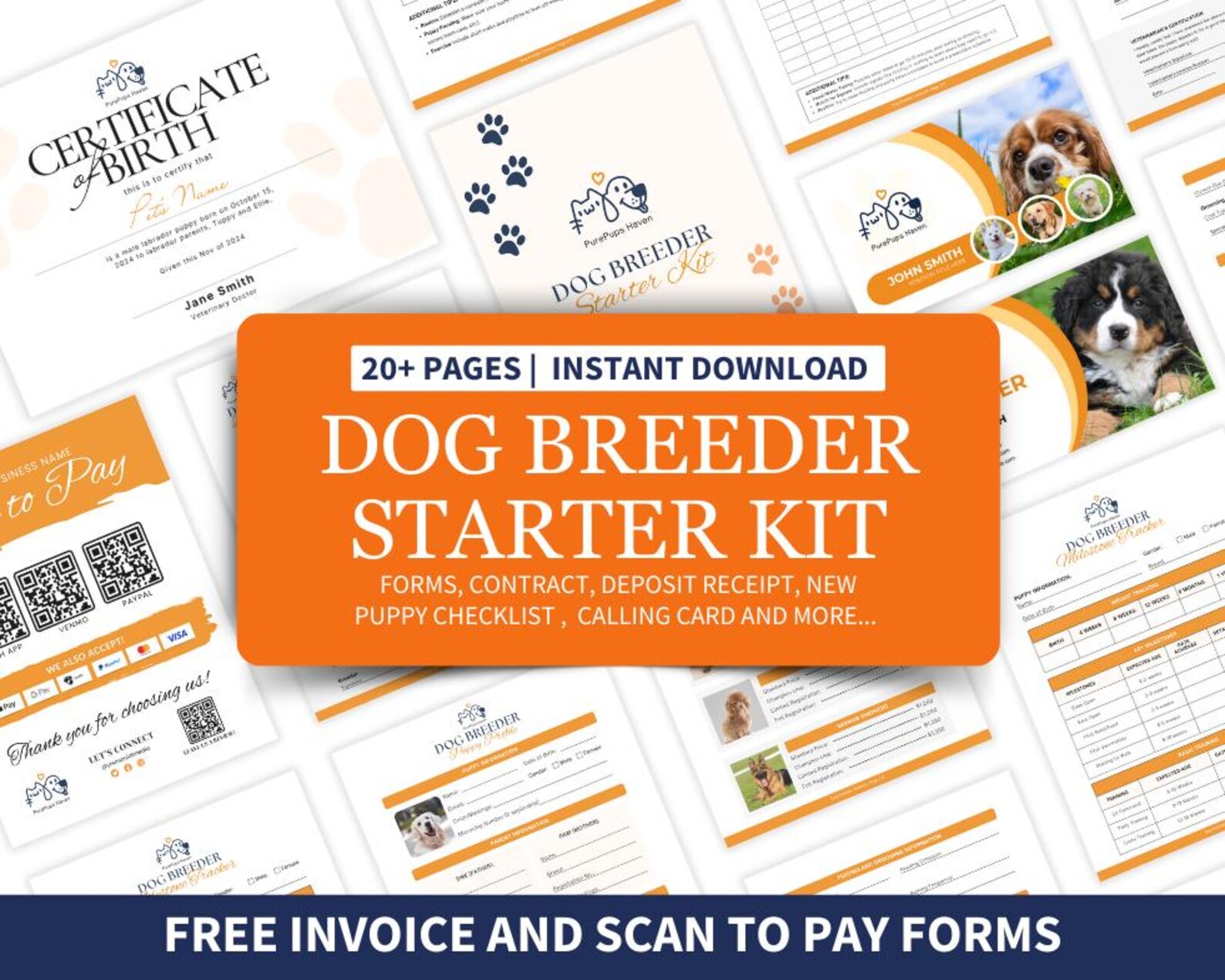 Dog Breeder Starter Kit, Breeder Forms, Whelping Charts, Puppy Sale ...